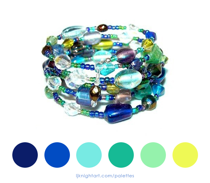 Blue Bead Bracelet Colour Palette | L.J. Knight Art