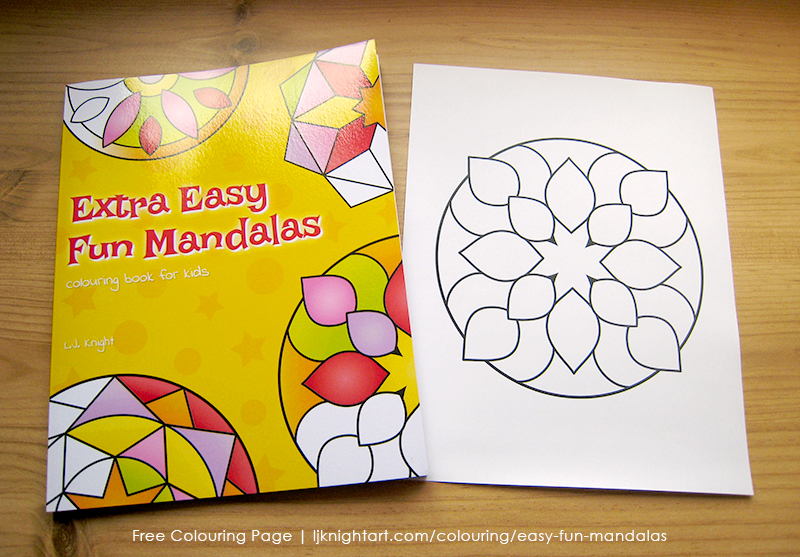 Free Very Simple Mandala Colouring Page For Kids Download | L.J. Knight Art