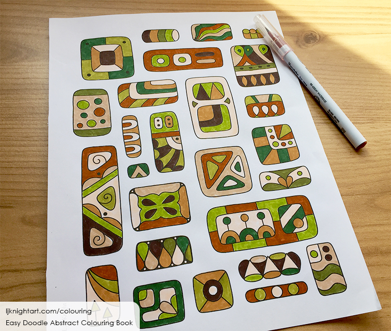 Abstract Doodle Boxes Colouring Page | L.J. Knight Art