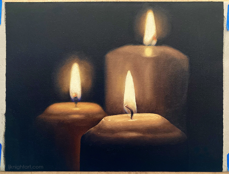 Candles Painting Exercise – Block 4 #2 | L.J. Knight Art