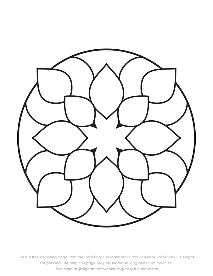 Free Very Simple Mandala Colouring Page For Kids Download | L.J. Knight Art Free Very Simple Mandala Colouring Page For Kids Download | L.J. Knight Art